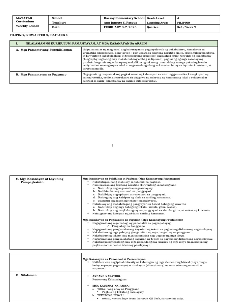 FIL 4_DLL_Q3_WEEK 7 | PDF