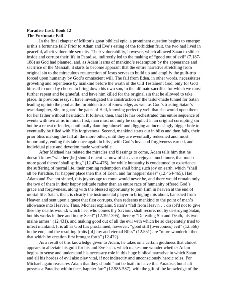 Exploring the Fortunate Fall | PDF | Paradise Lost | Adam