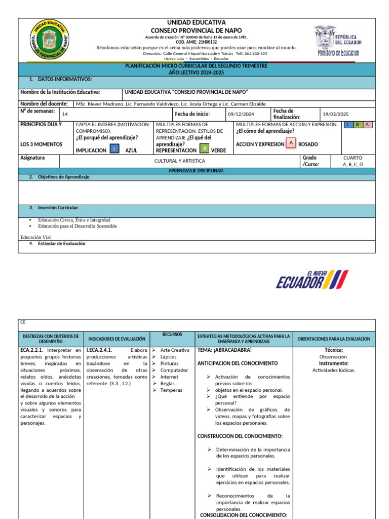 Eca 2do Trimestre | PDF | Aprendizaje