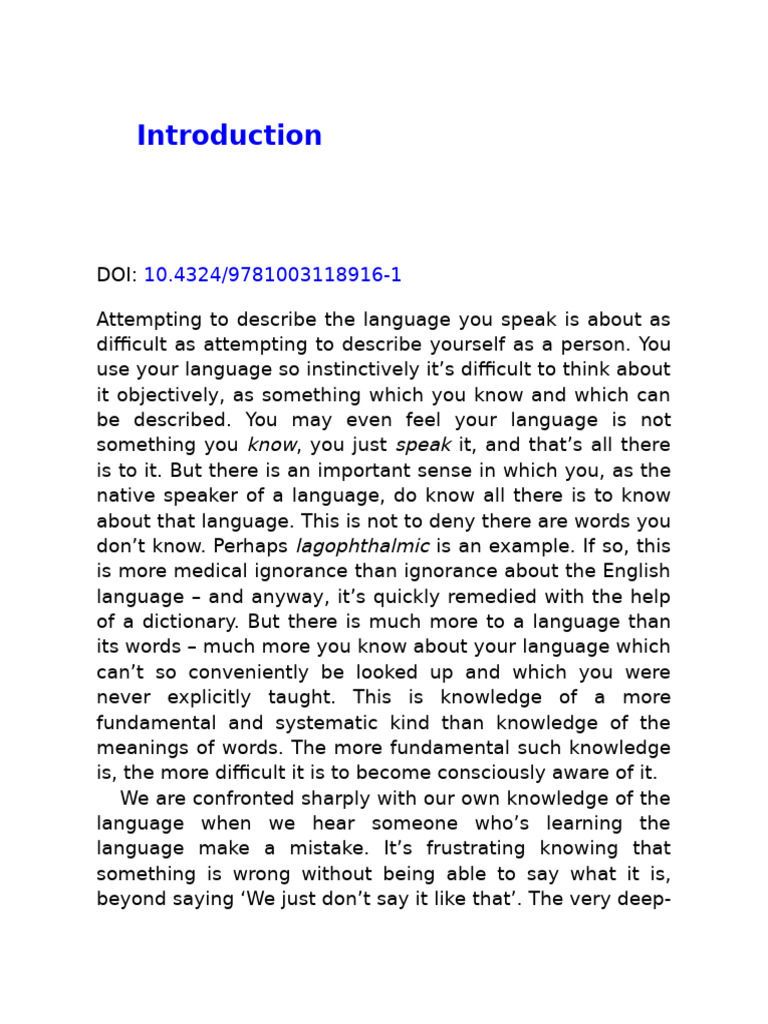 Syntax - Introduction + chap 1 | PDF | Phrase | Semantics