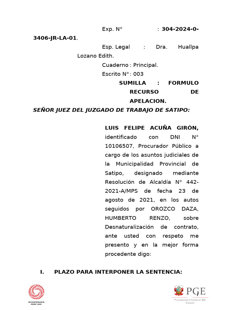 APELACION 304 | PDF | Apelación | Ley procesal