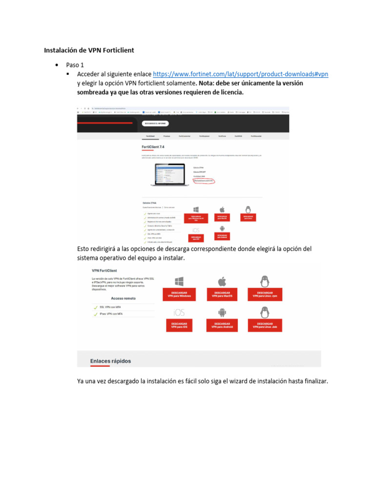 Guía de Instalación de VPN Forticlient | PDF