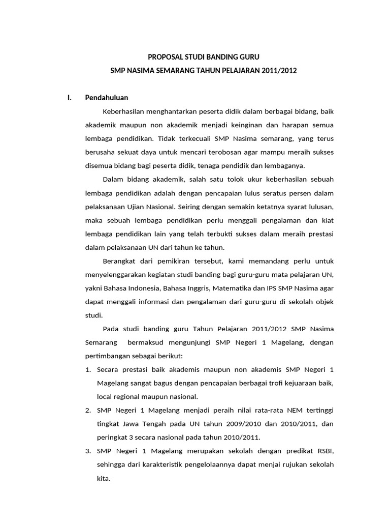 proposal studi banding | PDF