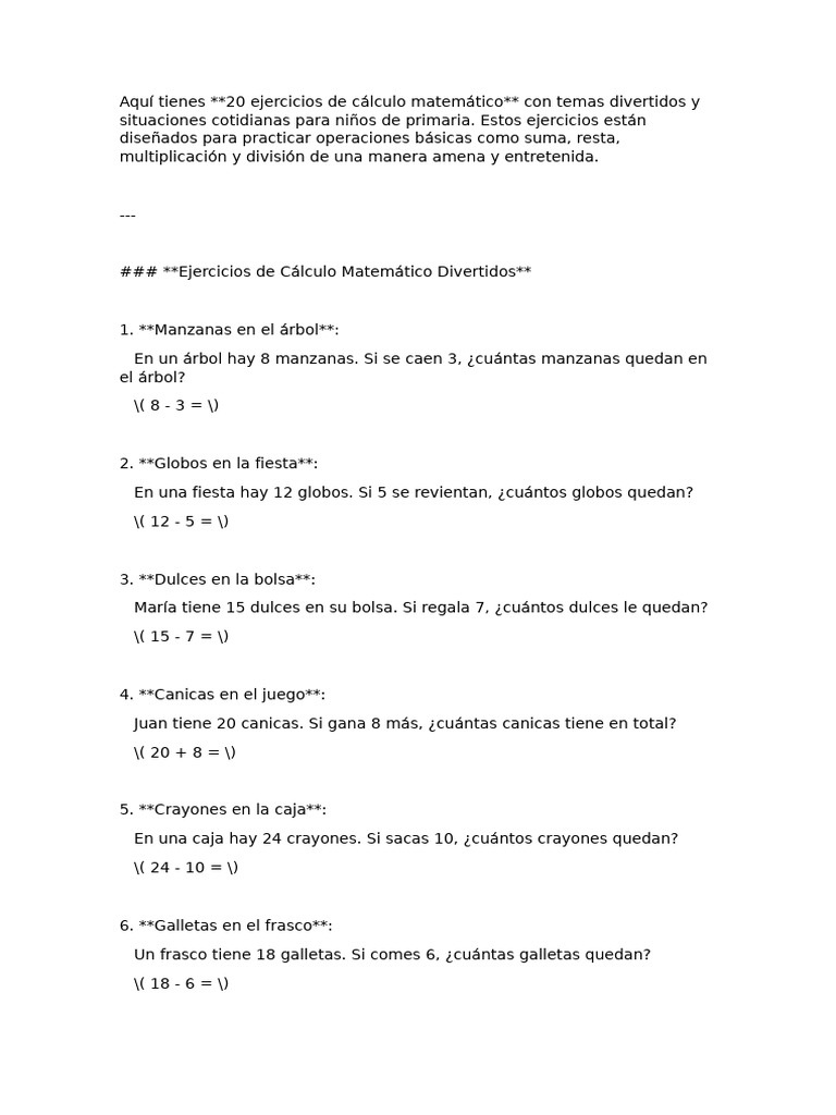 20 Ejercicios RM | PDF