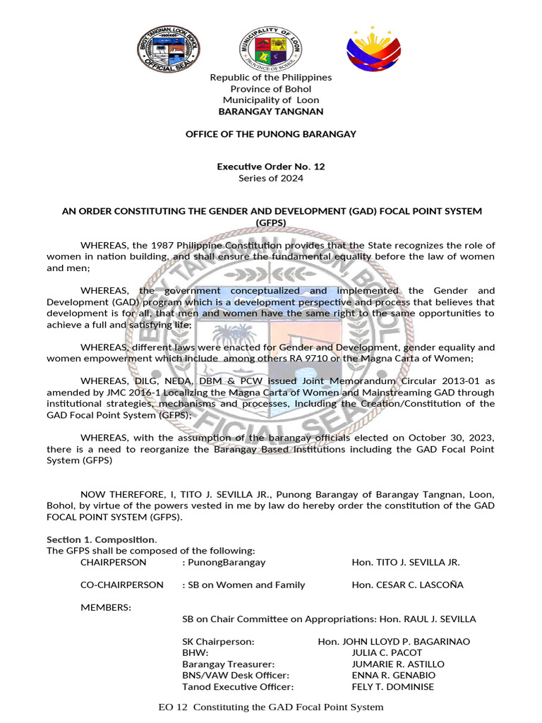 12 2024 GFPS Eo | PDF | Government | Justice