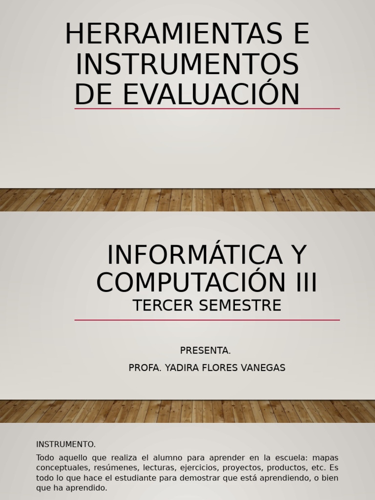 Exposición Instrumentos de Evaluacion | PDF | Evaluación | Ciencia cognitiva