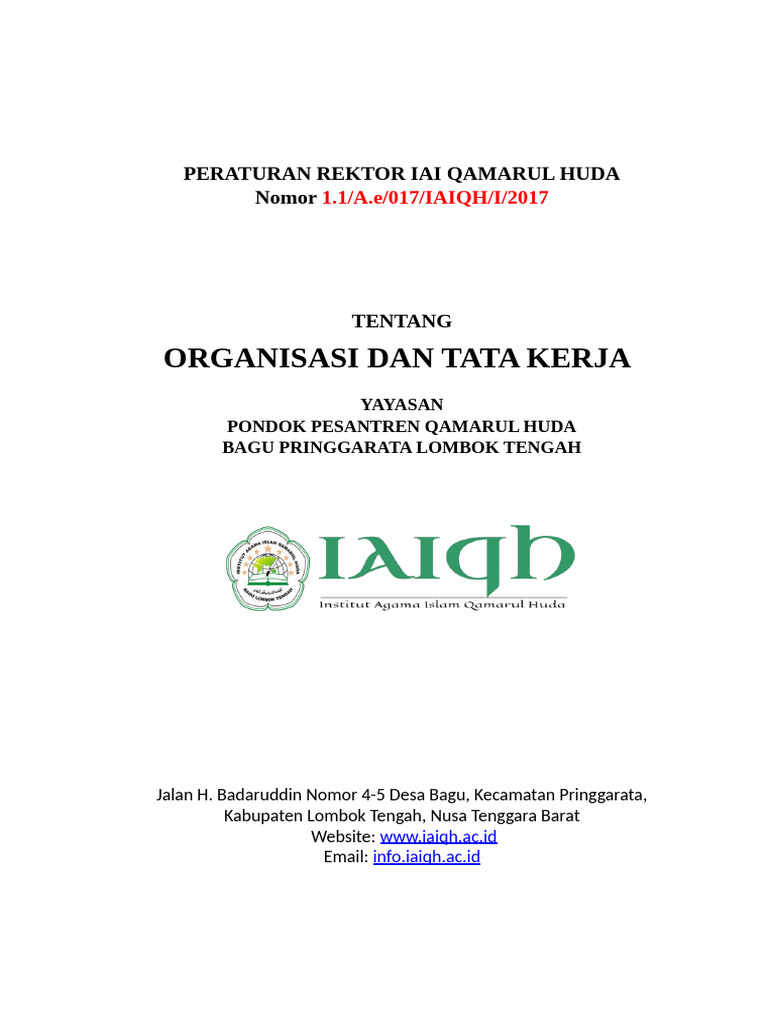 Organisasi Dan Tata Kelola-Iaiqh | PDF