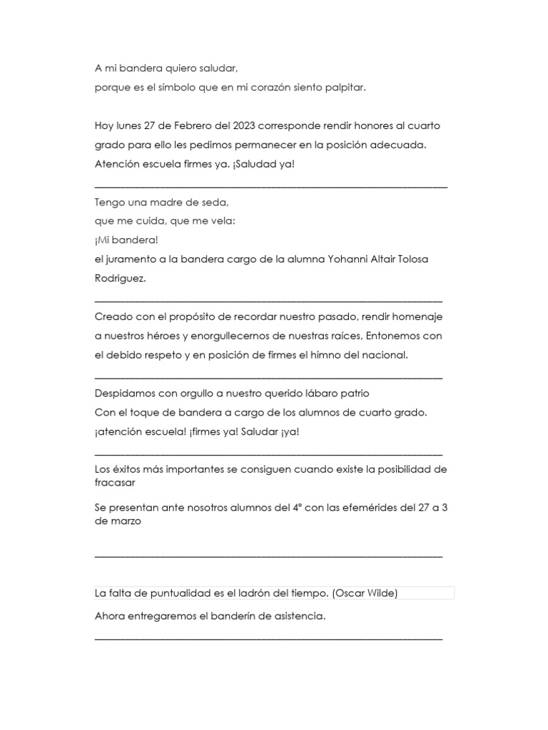 Programa de Homenaje | PDF