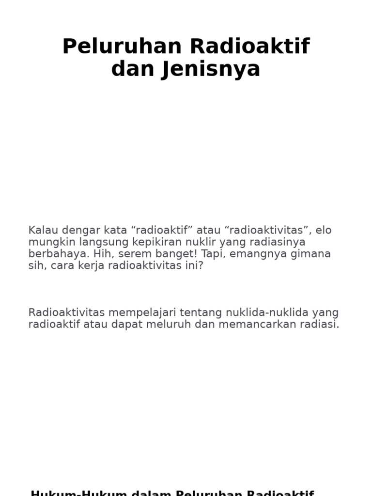 Peluruhan Radioaktif dan Jenisnya | PDF