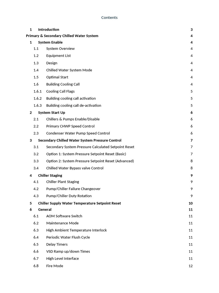 1 3 Primary & Secondary Chilled Water System 4 1 System Enable 4 | PDF | Pump | Mechanical ...