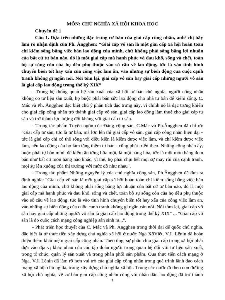mon Chu nghia xa hoi khoa hoc | PDF