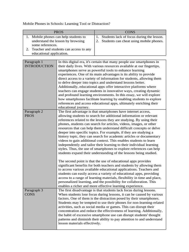 Exercise - Mobile Phones in Schools | PDF | Smartphone | Learning