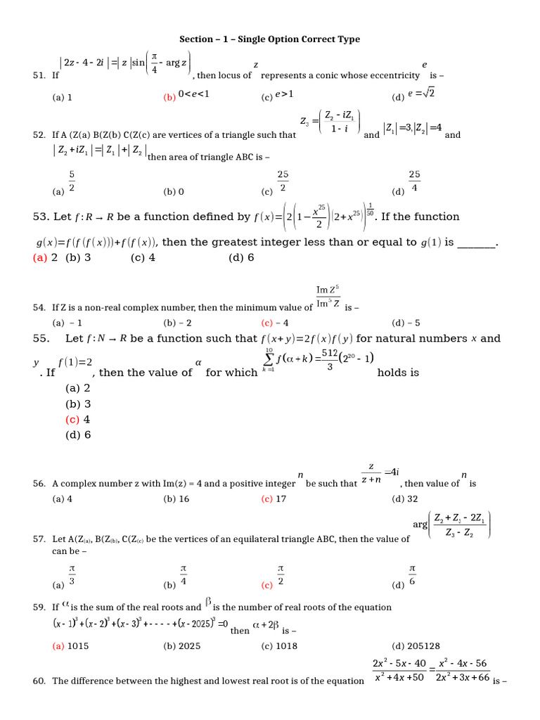Math Problems: Conic Sections & Functions | PDF | Function (Mathematics) | Mathematical Analysis
