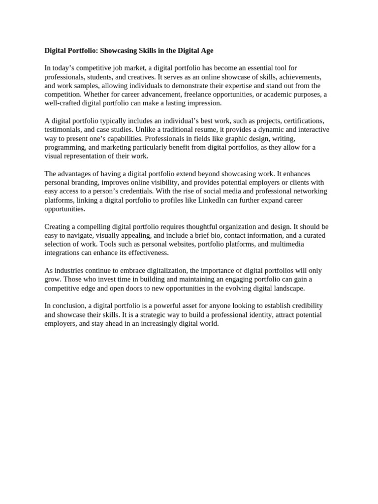 Digital Portfolio | PDF