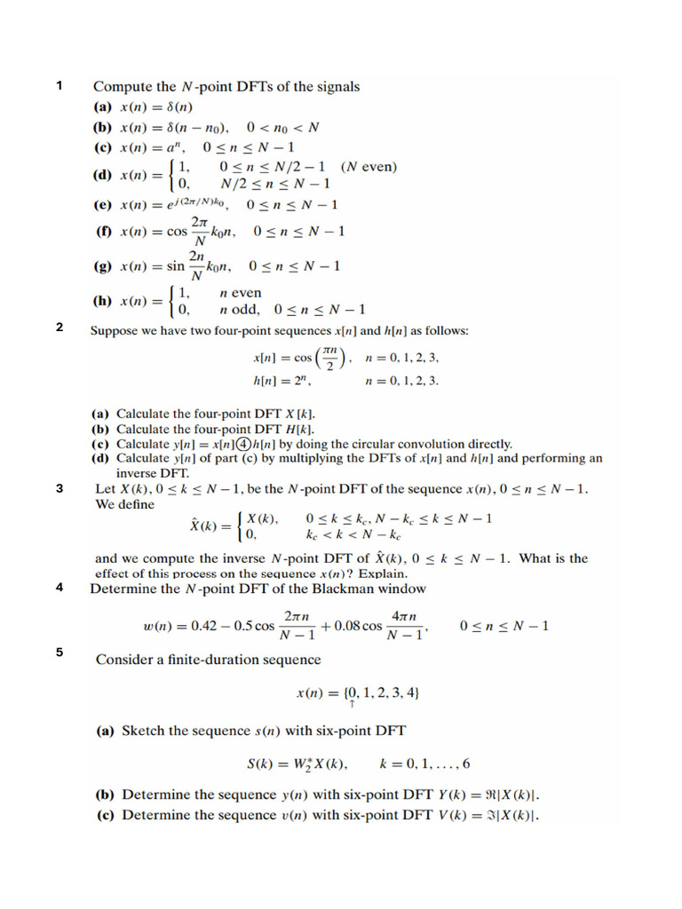 DSP Practice Problems 1 | PDF