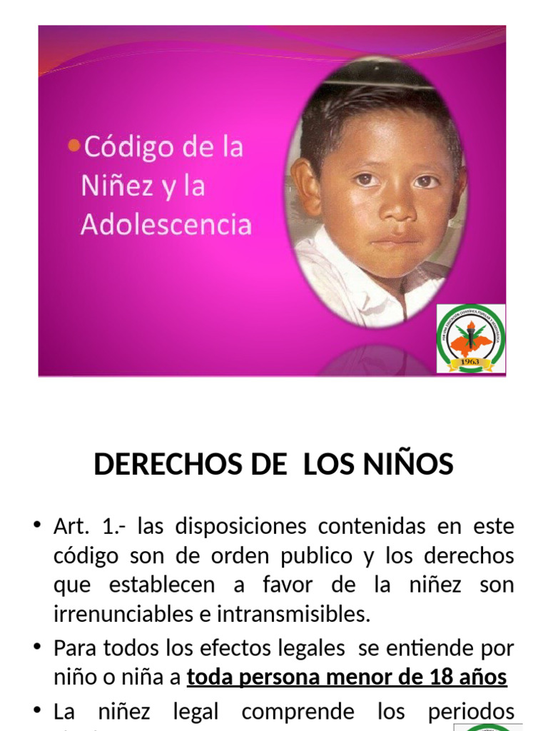 Codigo de La Niñez y La Adolescencia | PDF | Abuso infantil | Derechos ...