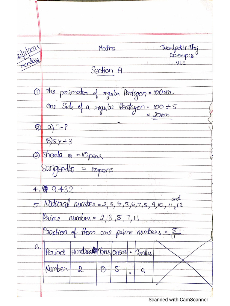 Maths Annual Exam | PDF
