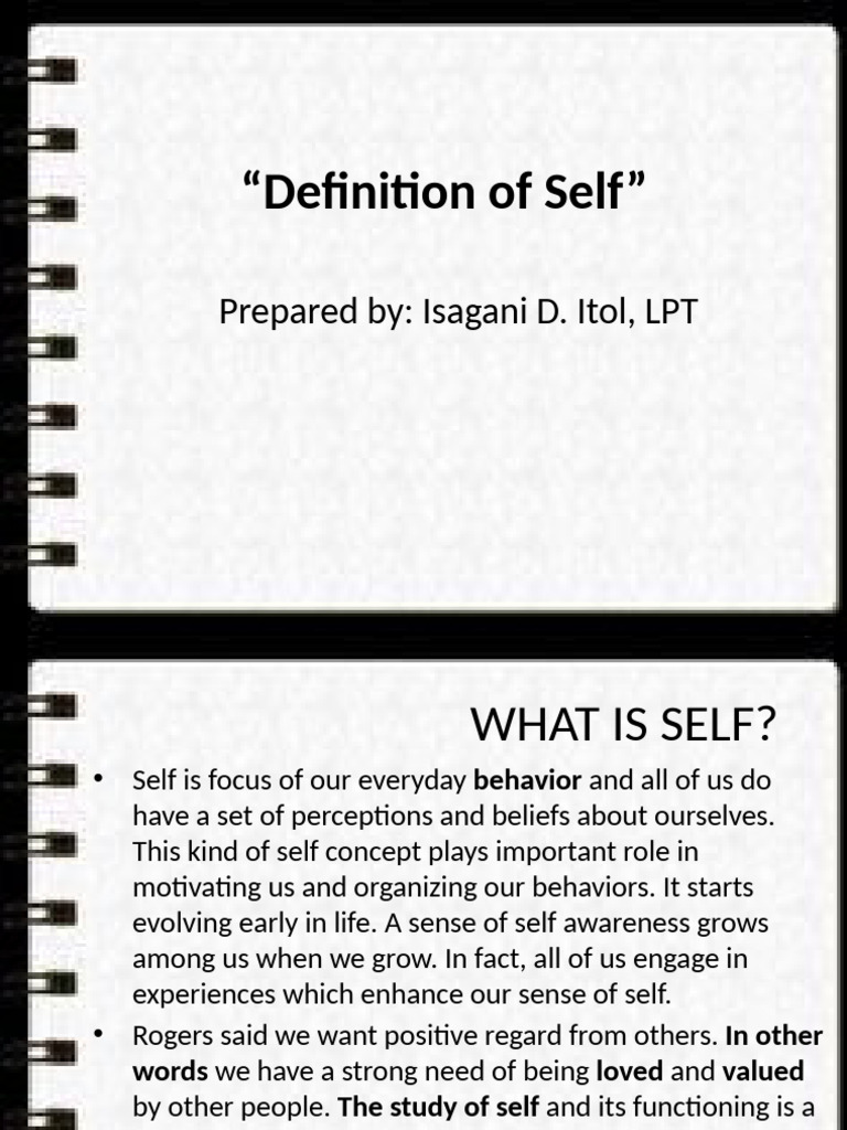 Definition of Self (Intro) | PDF | Self Efficacy | Self Esteem
