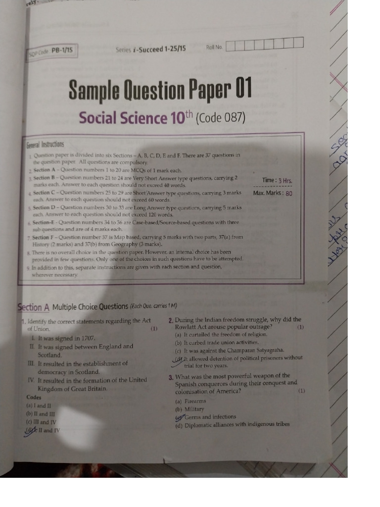 Sample Paper 1 | PDF