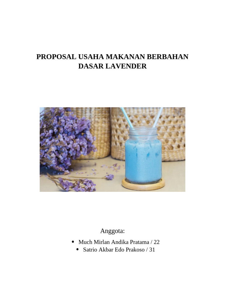 Proposal Usaha Lavender Tea Latte | PDF