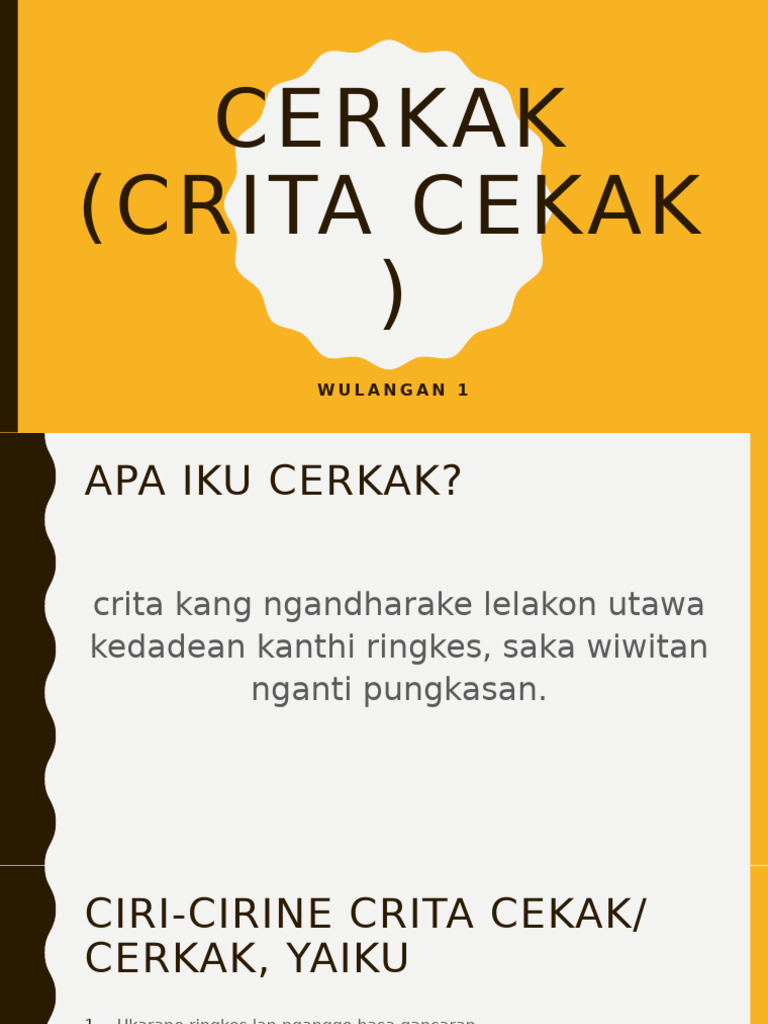 Cerkak (Crita Cekak) Pertemuan 1 | PDF