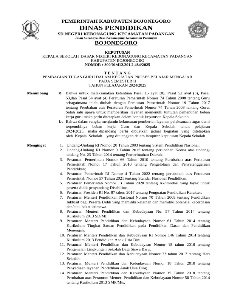 SKBM SMT 2 SD NEGERI KEBONAGUNG 2 JANUARI 2025 DRAFT NEW | PDF