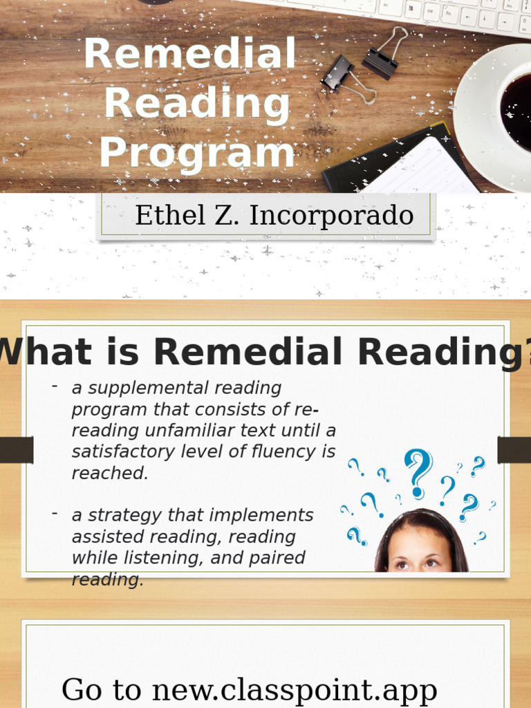 Remedial Reading Program Pdf Learning Styles Intelligence