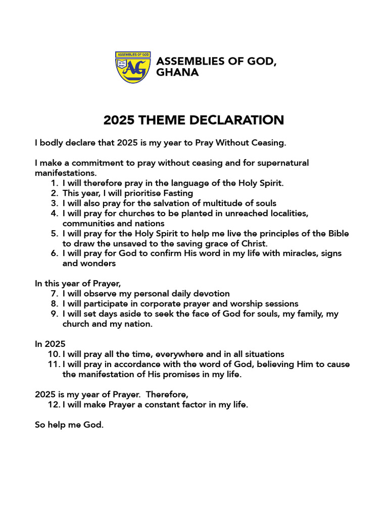 Ag 2025 Theme Declaration | PDF