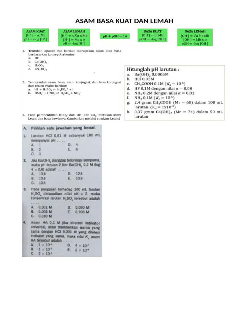 Latihan Soal Asam Basa | PDF
