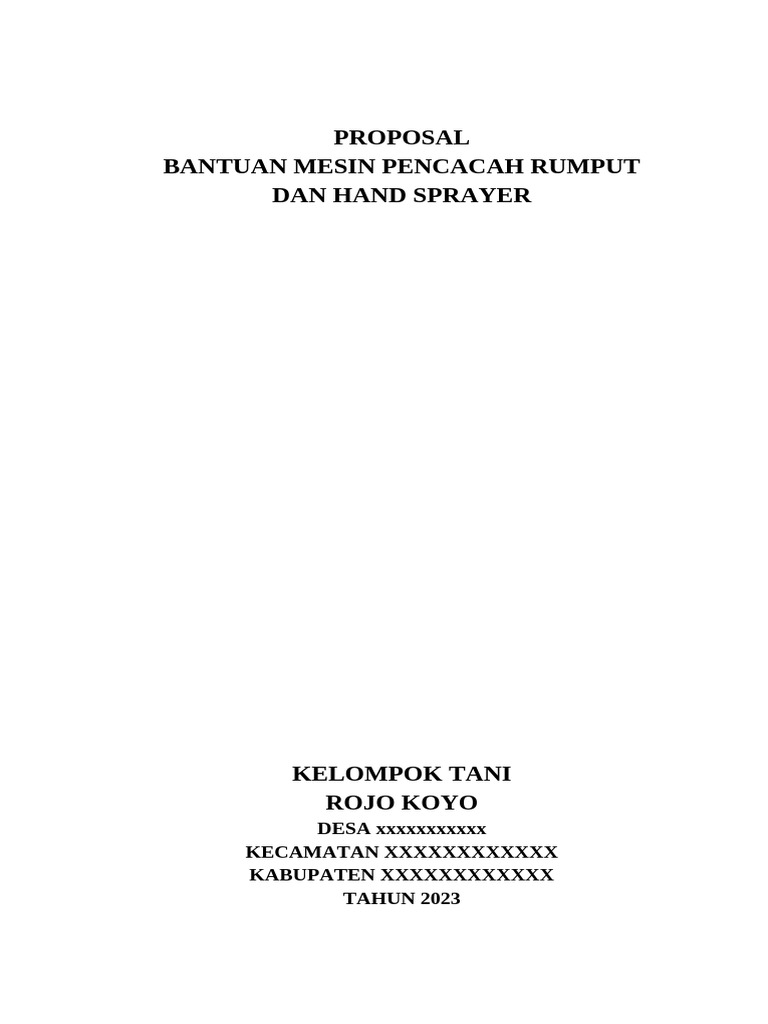 Proposal Pencacah Rumput | PDF