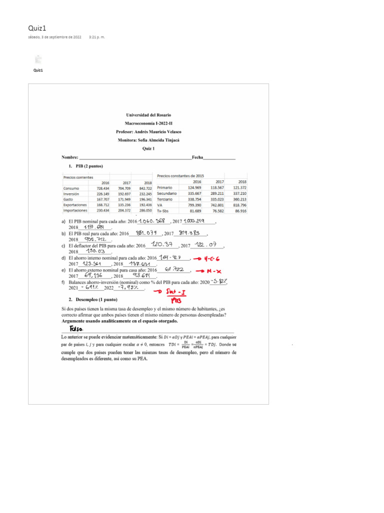 Quiz1 SOLUCIONARIO | PDF