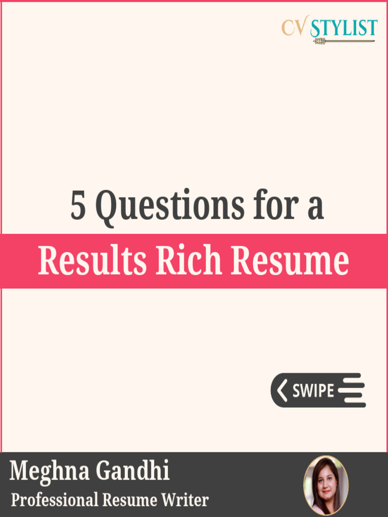 5 Questions for a Results Rich Resume | PDF