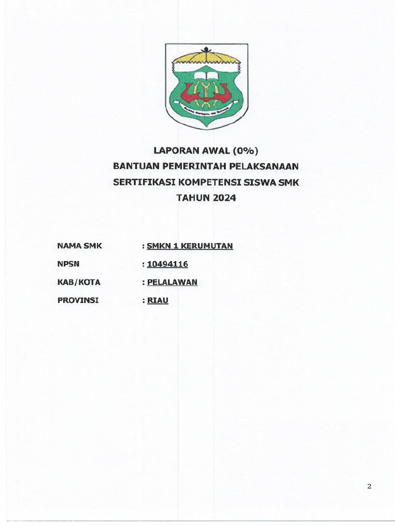 Format Laporan Awal 0% - 000032 | PDF