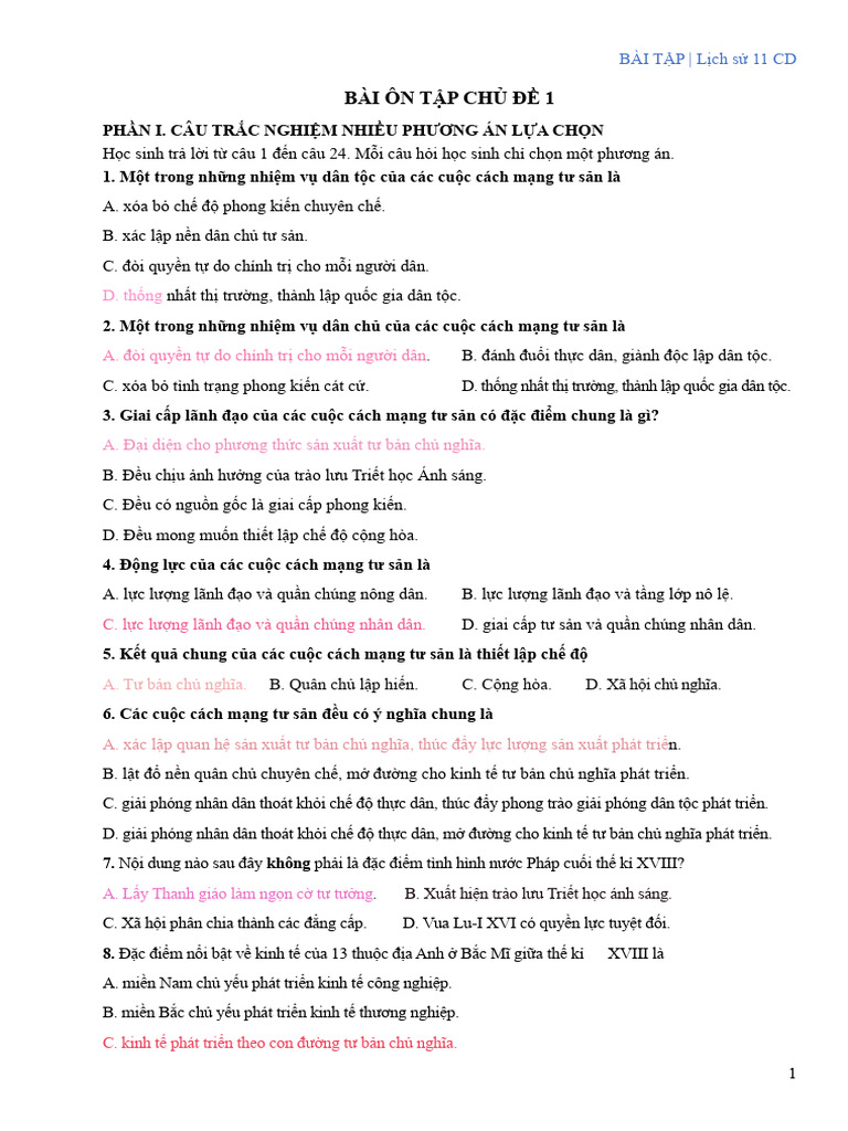 ĐỀ CƯƠNG GK1 - LS11 1 1 | PDF