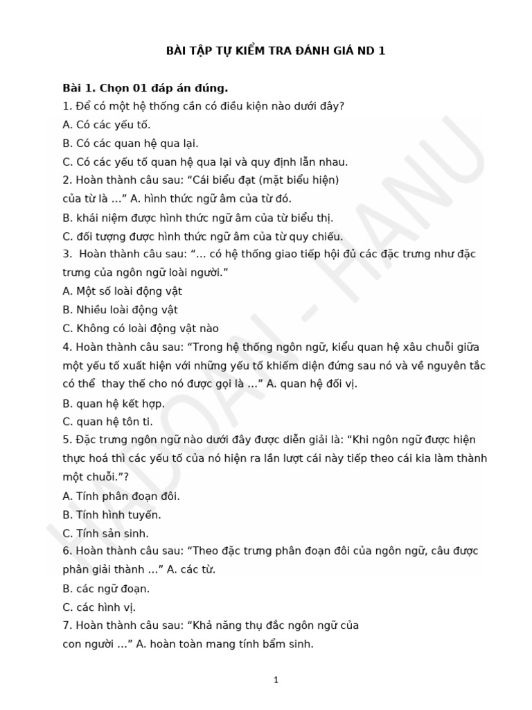 2025bai Tap Tu KTDG Nd1sv | PDF