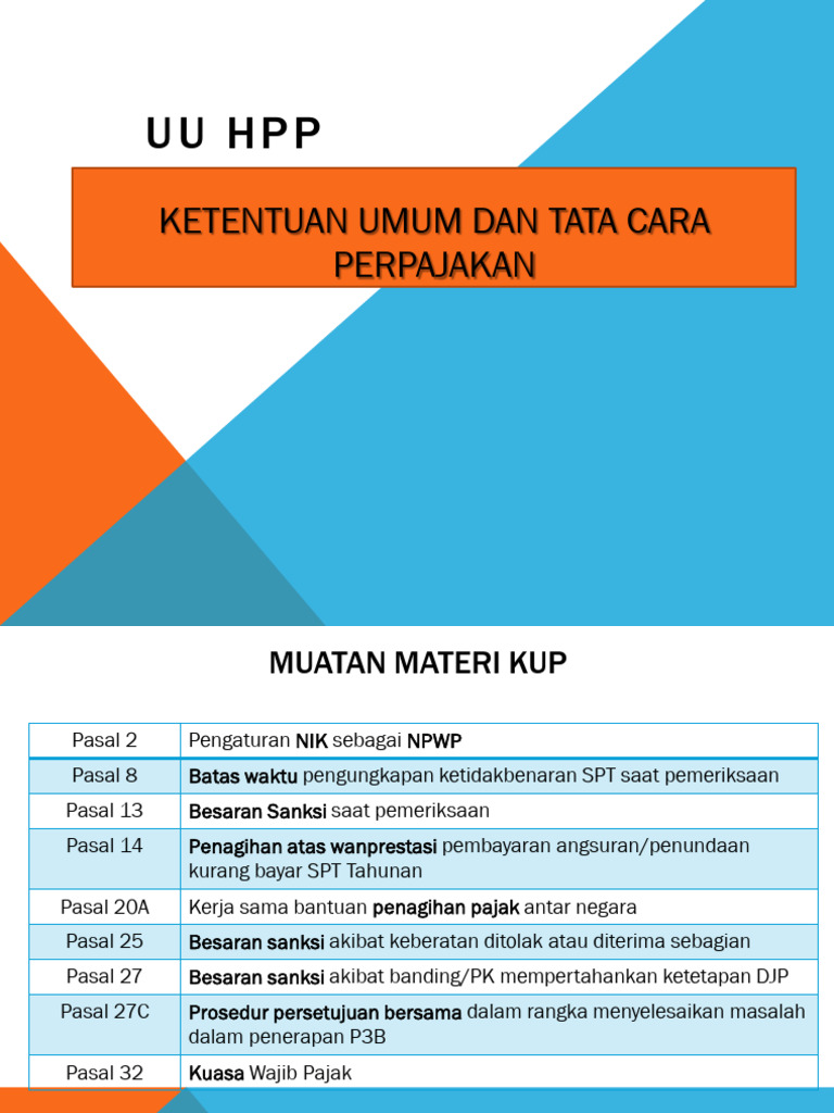 HPP Ketentuan Umum Dan Tata Cara Perpajakan | PDF