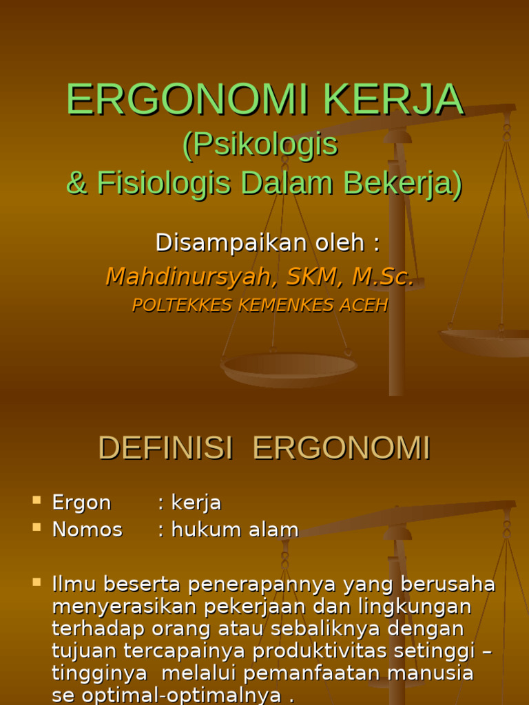 p8. Ergonomi Dan Fisiologi Kerja (Teknisi) | PDF