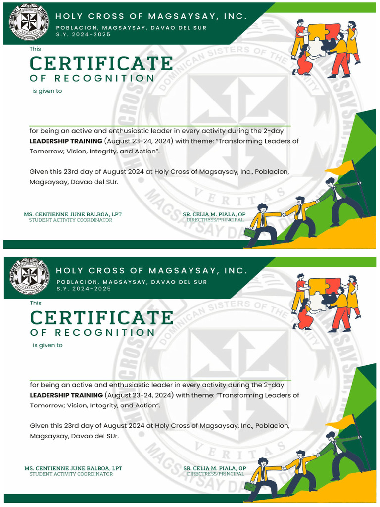 Leadership - Recognition Cert | PDF