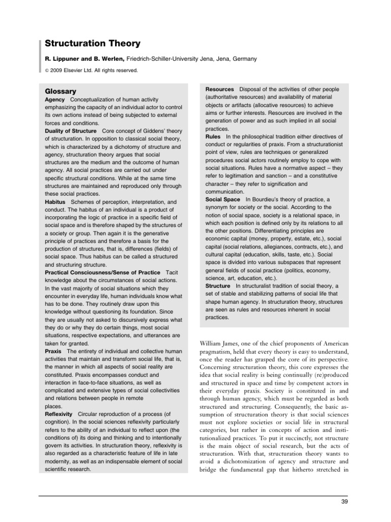 Structuration TheoryR. Lippuner and B. Werlen | PDF | Sociology | Theory