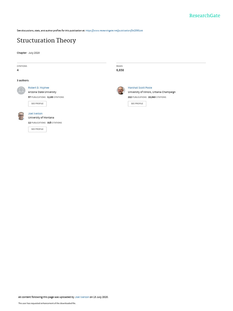 Structuration TheoryMcPheePooleIverson | PDF