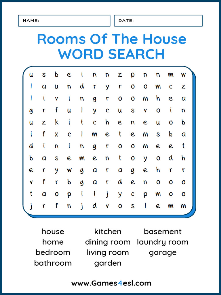 Rooms of the House Word Search | PDF