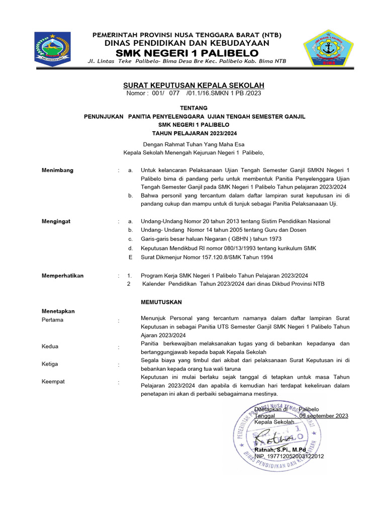 SK UTS SEMESTER GANJIL 2023-2024 (1) | PDF