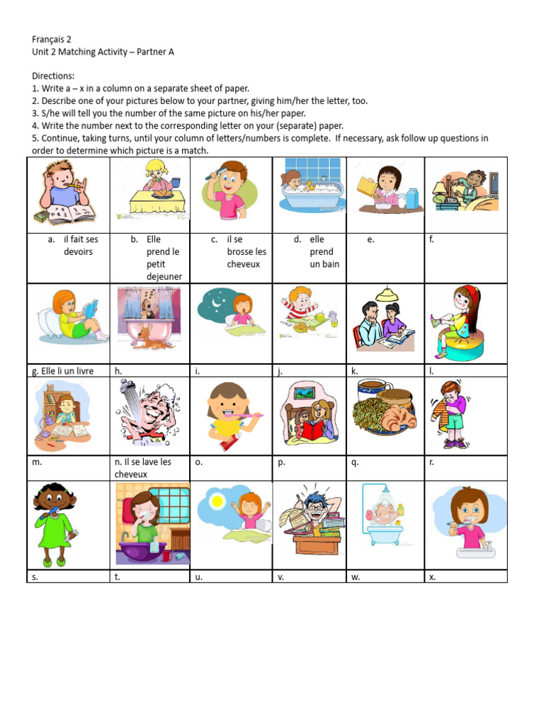 Daily Routine Matching-Activity PDF | PDF