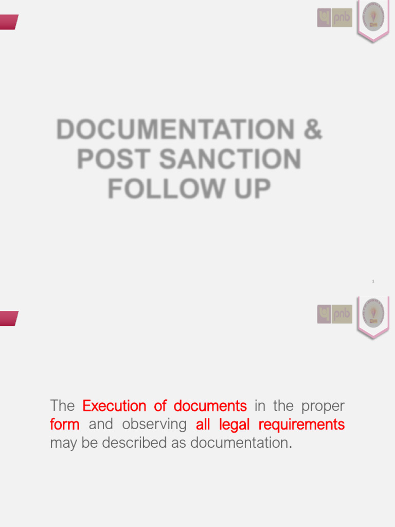 Documentation and Post Sanction Follow Up 201124 | PDF | Real Estate ...