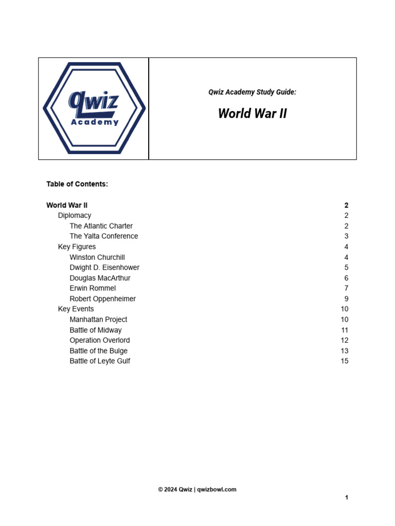 World War II Study Guide (1) | PDF | Battle Of Midway | Manhattan Project