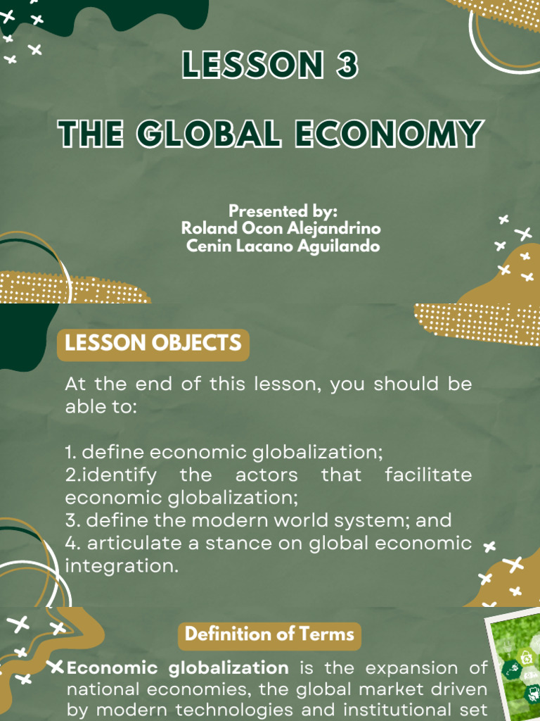 Lesson 3 The Global Economy | PDF | Globalization | International ...