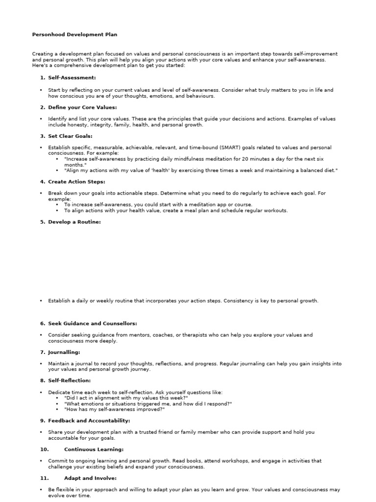 Personal Development Plan | PDF | Personal Development | Goal