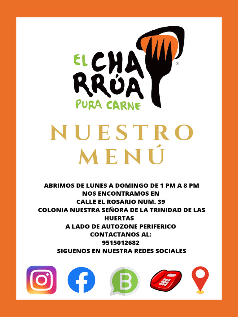 Menú del Restaurante El Charrúa | PDF | Mariscos | Helado