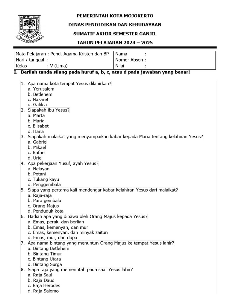 Sas Ganjil Pakbp KLS 5 2024 | PDF