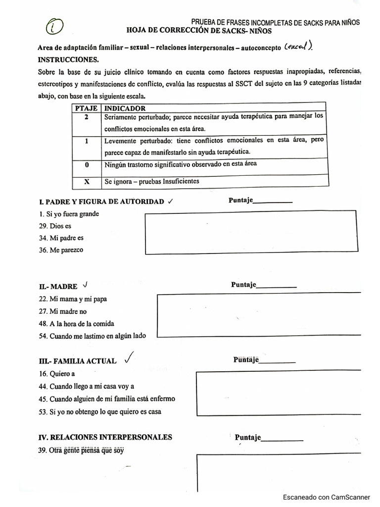 Cómo Calificar Test Sacks | PDF